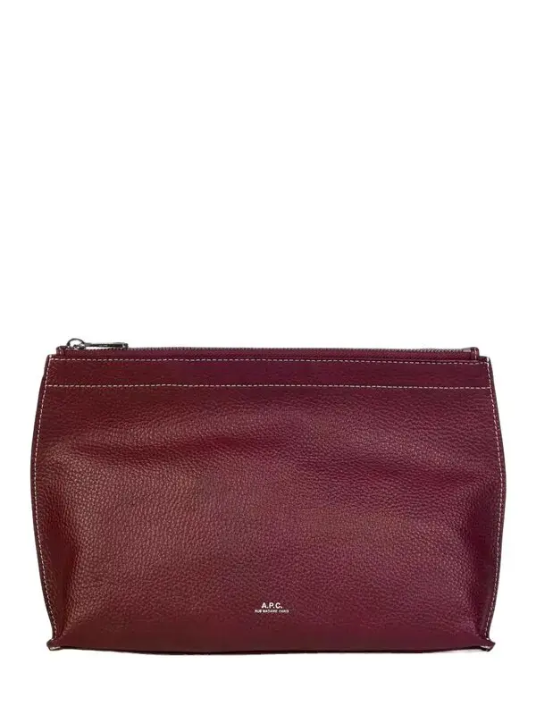 A.p.c. Neige Grained-leather Pouch - Red
