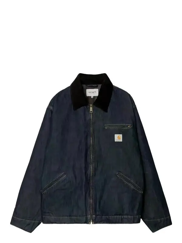 Carhartt Work In Progress Og Detroit Corduroy-collar Denim Jacket - Blue