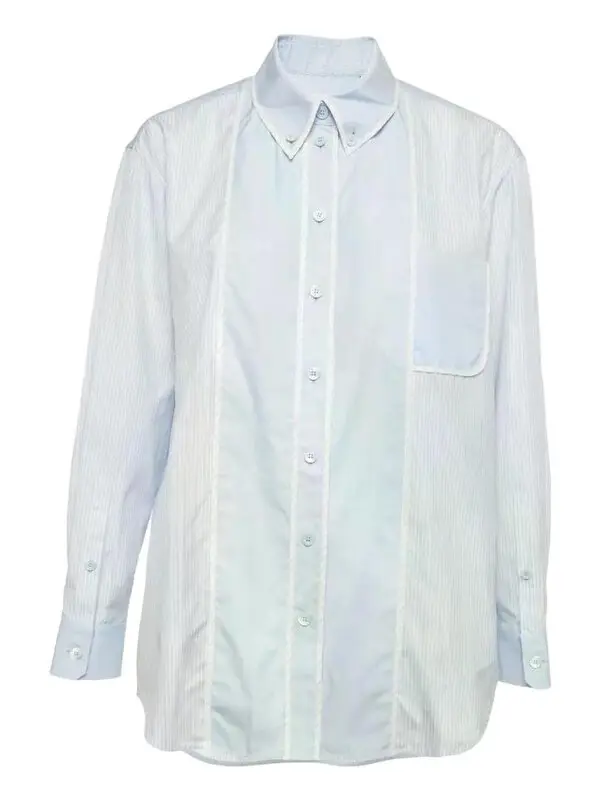 Burberry Striped Paneled Shirt - Blue