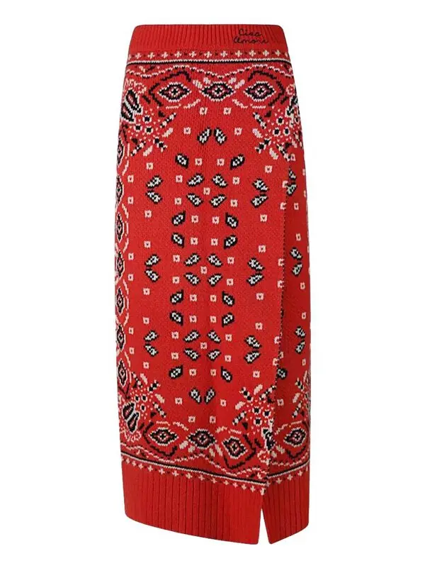 Giada Benincasa Soho Bandana-print Midi Skirt - Red