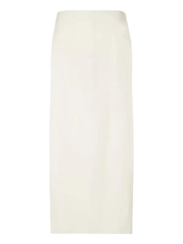 LAUREN MANOOGIAN Dado Pleated Cotton-seersucker Midi Skirt - Neutrals