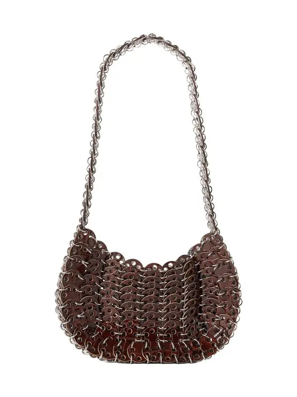 Rabanne Moon Flip Croc-effect Leather Chainmail Shoulder Bag - Multi