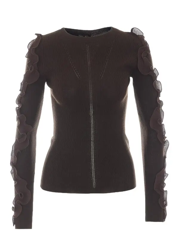 Liu Jo Ruffled Jumper - Brown