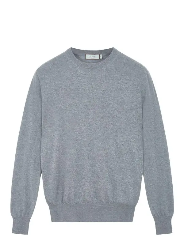 Canali Crew-neck Wool Sweater - Grey
