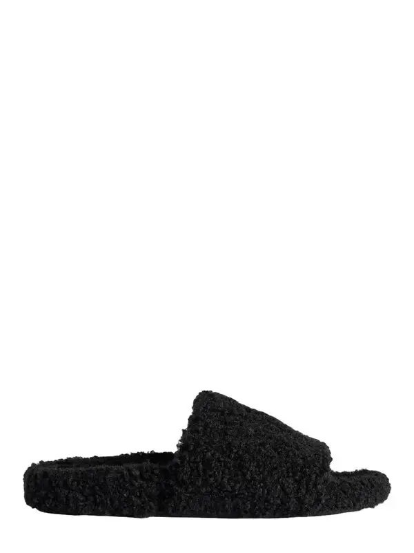 Balenciaga Furry Open Mule - Black