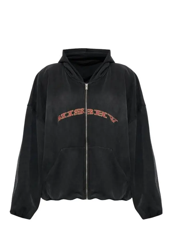 MISBHV Printed Hooded Casual Jacket - Black