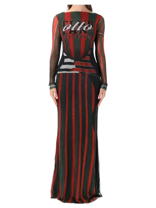 Ottolinger Mesh Long Sleeve Maxi Dress - Multicolour