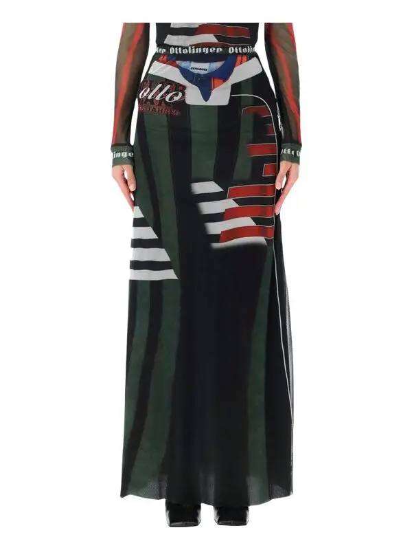 Ottolinger Printed Mesh Maxi Skirt - Multi-color