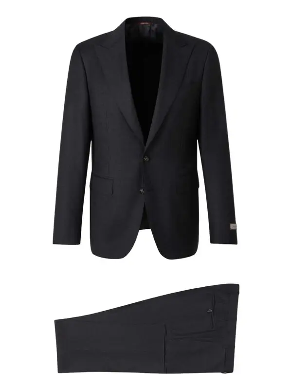 Canali Pinstriped Tailored Suit - Black