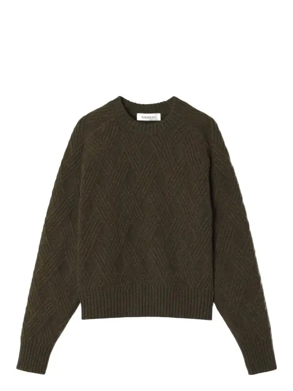 LANVIN Cable-knit Wool Sweater - Ebony