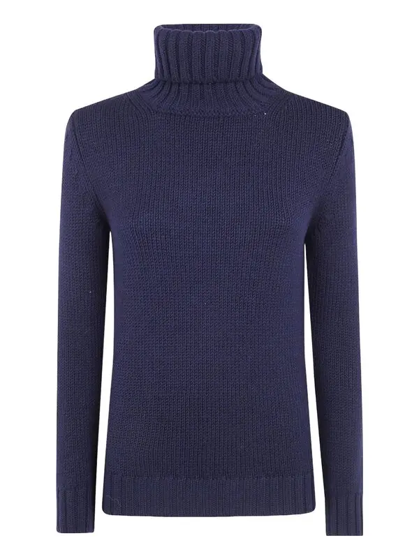 BASERANGE Base Ribbed Turtleneck Knitted Sweater - Blue