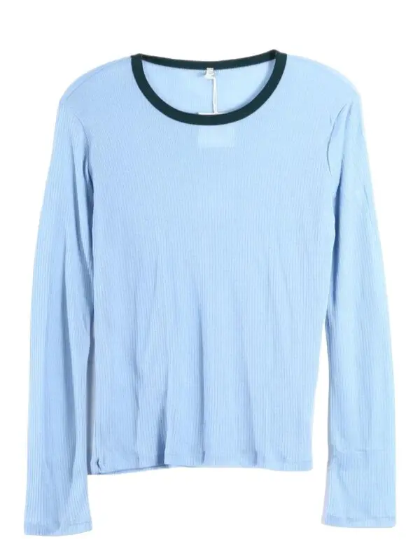 BASERANGE Racer Ribbed Long-sleeve T-shirt - Blue