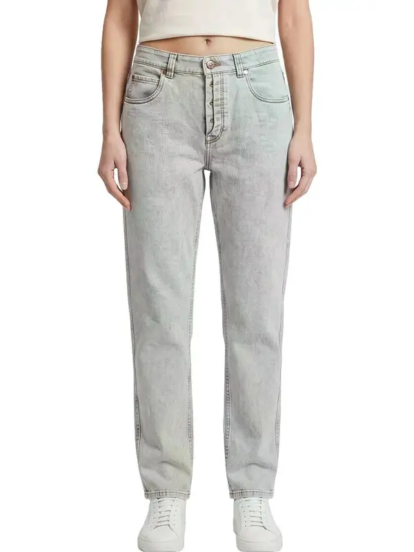 Brunello Cucinelli Five-pocket Straight-leg Jeans - Grey