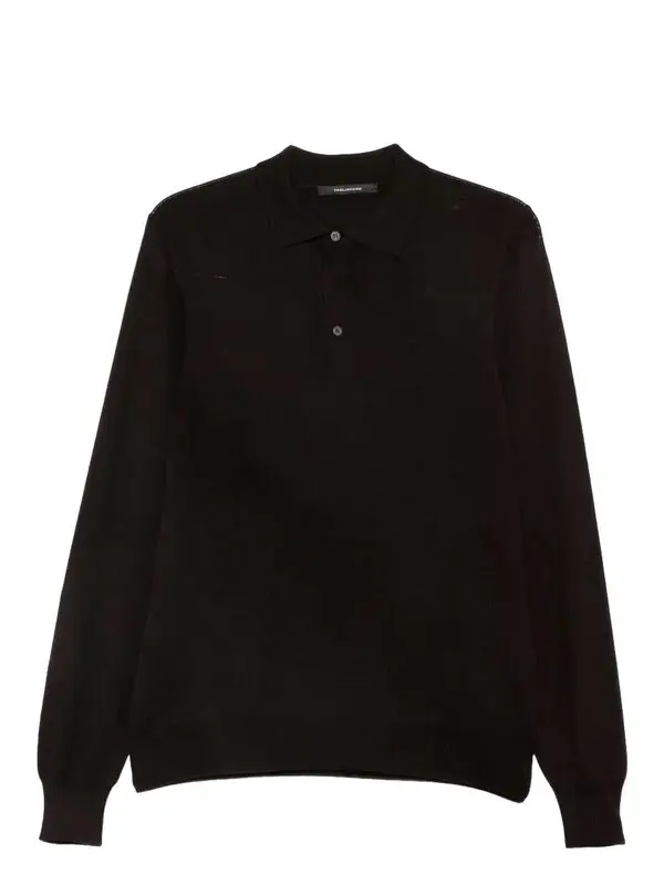 Tagliatore Long-sleeve Polo Shirt - Brown