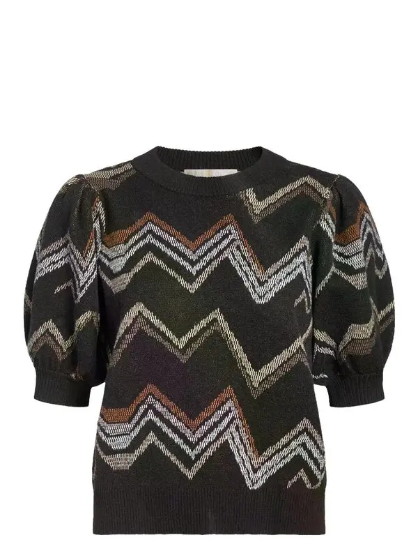 MARIE OLIVER Maddie Zigzag-knit Sweater - Black