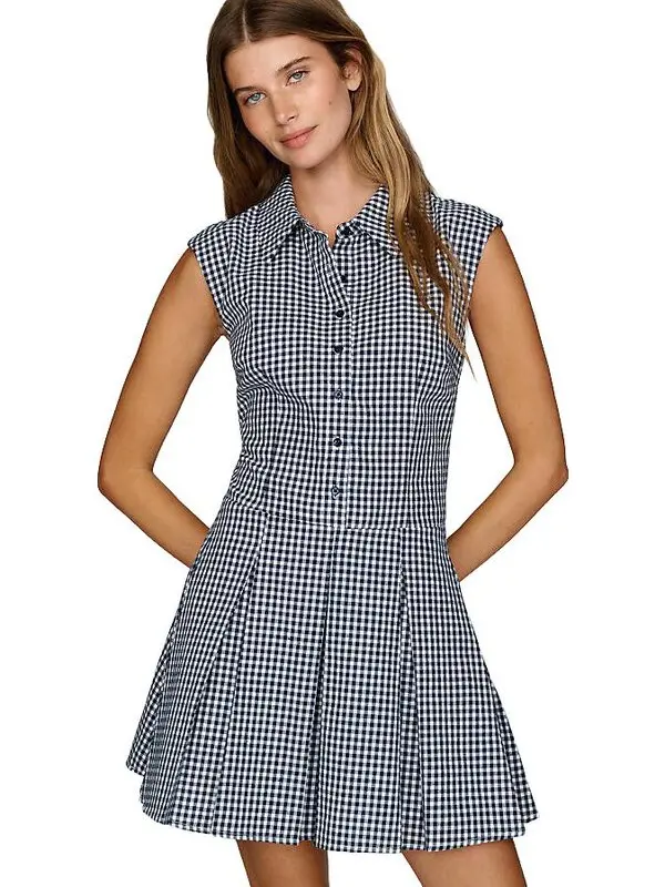 English Factory Pleated Mi Dress - Navy