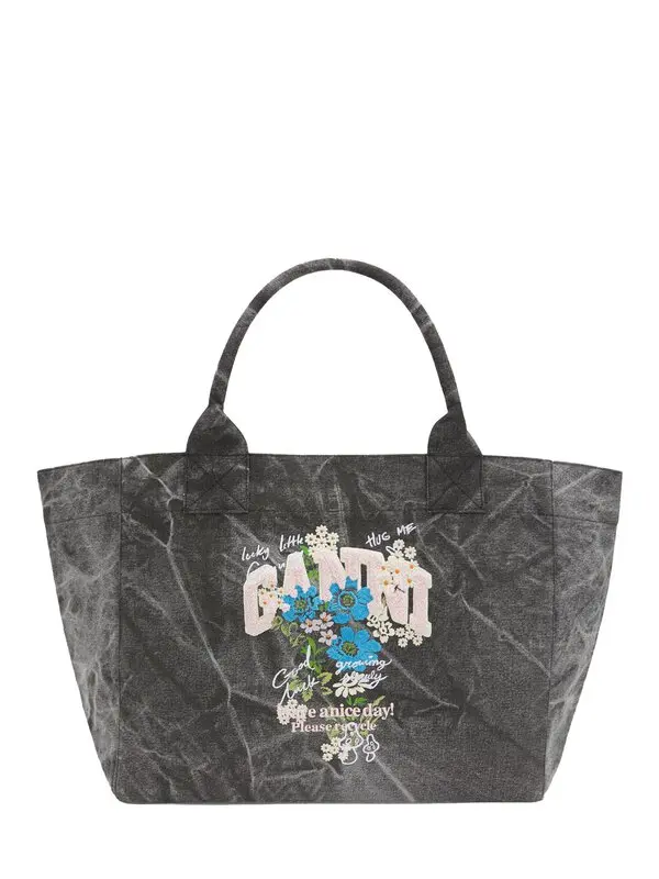 GANNI Medium Trapeze Easy Shopper Flower Print - Multicolor