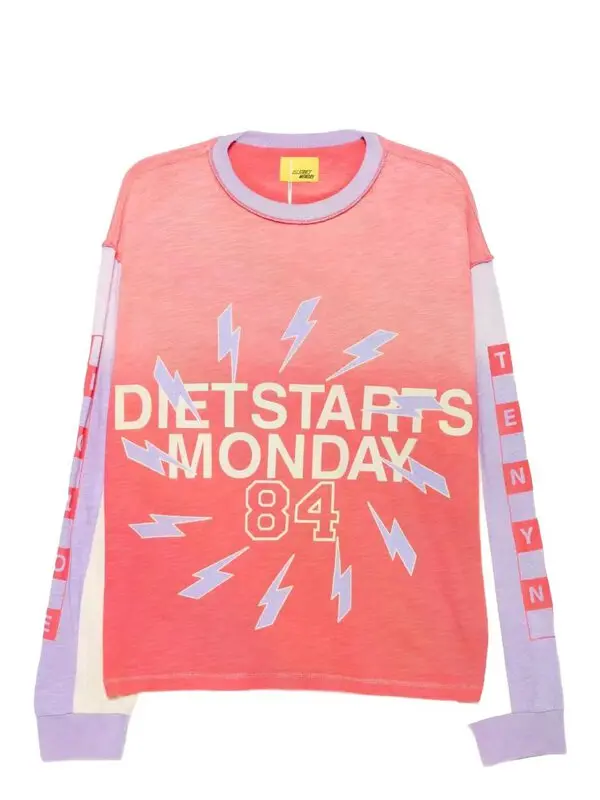 DIET STARTS MONDAY Logo-print Panelled Sweater - Red