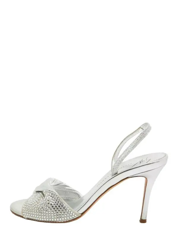 GIUSEPPE ZANOTTI Crystal-embellished Slingback Sandals - Silver