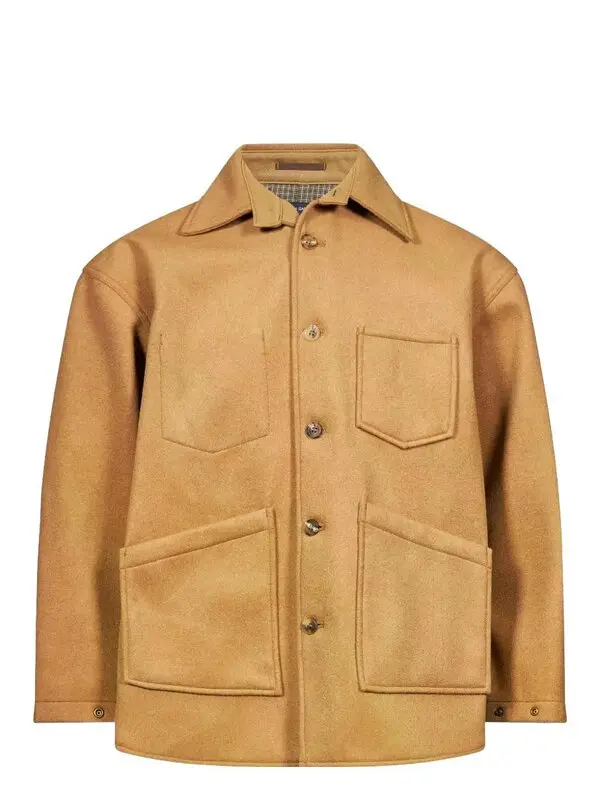 Comme Des Garçons Patch-pocket Button-up Jacket - Neutrals