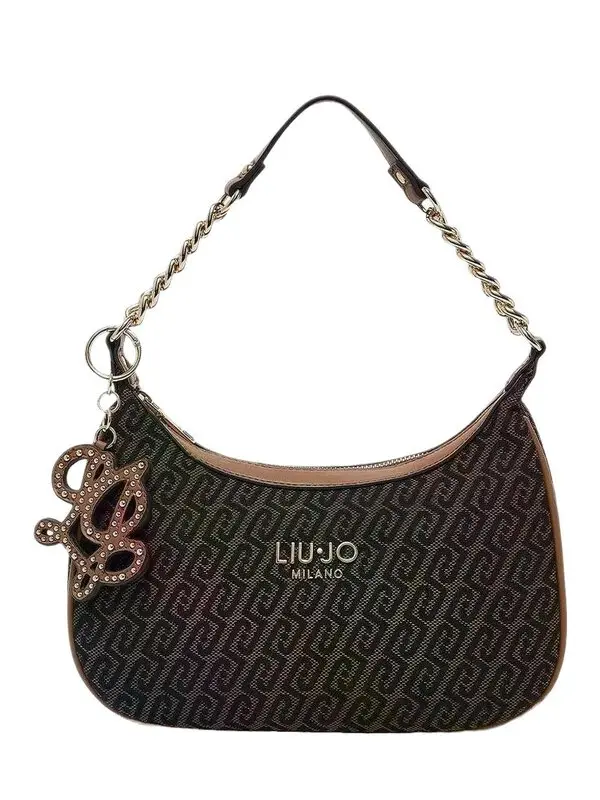 Liu Jo Monogram-pattern Chain-link Shoulder Bag - Brown