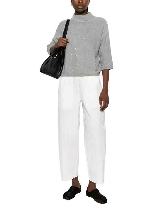 Antonelli Firenze Sequin-embellished High-neck Sweater - Grey