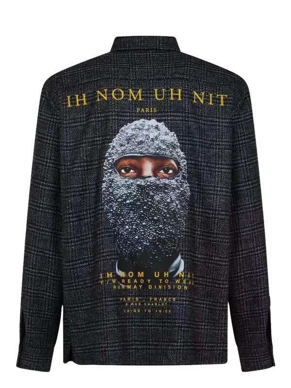 IH NOM UH NIT Checked Graphic-print Shirt - Black
