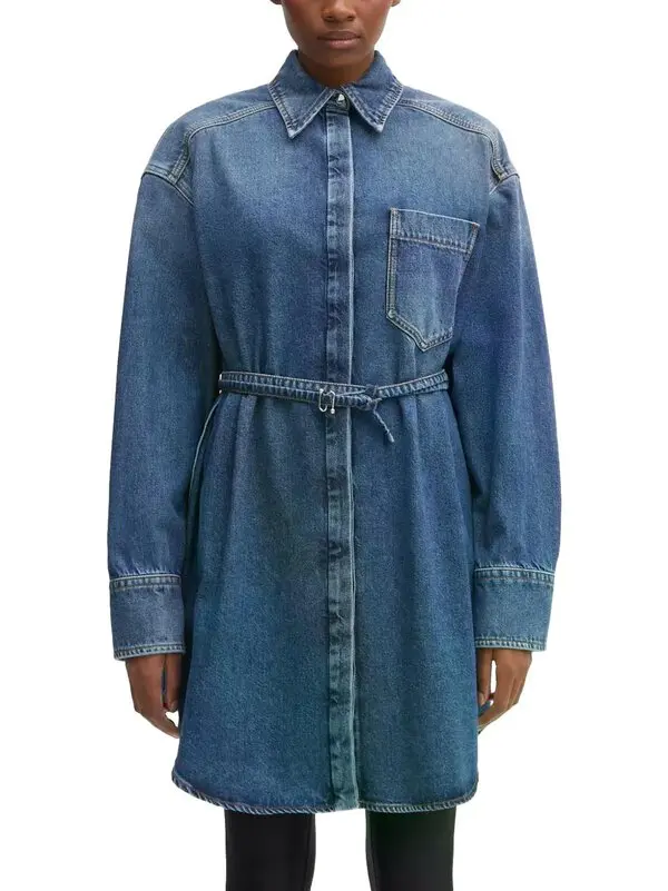 Sportmax Belted Denim Shirt - Blue
