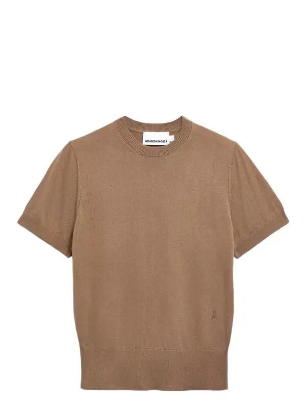 ARMEDANGELS Short-sleeve Knit Sweater - Brown