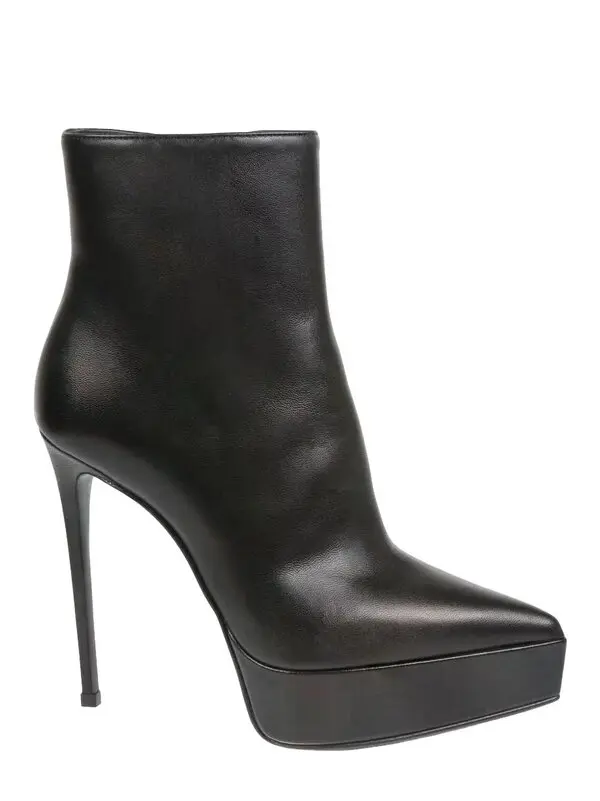 LE SILLA Uma Pointed-toe Platform Ankle Boots - Black