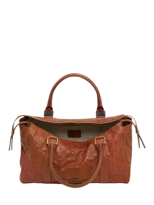 MANSUR GAVRIEL Onda Lambskin Satchel Bag - Brown