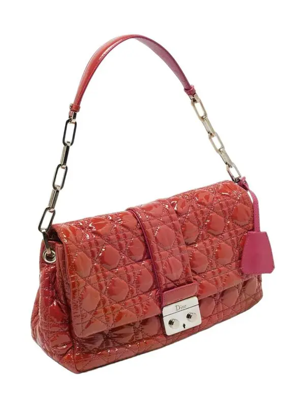 Dior 2010 Medium New Lock Cannage Shoulder Bag - Red