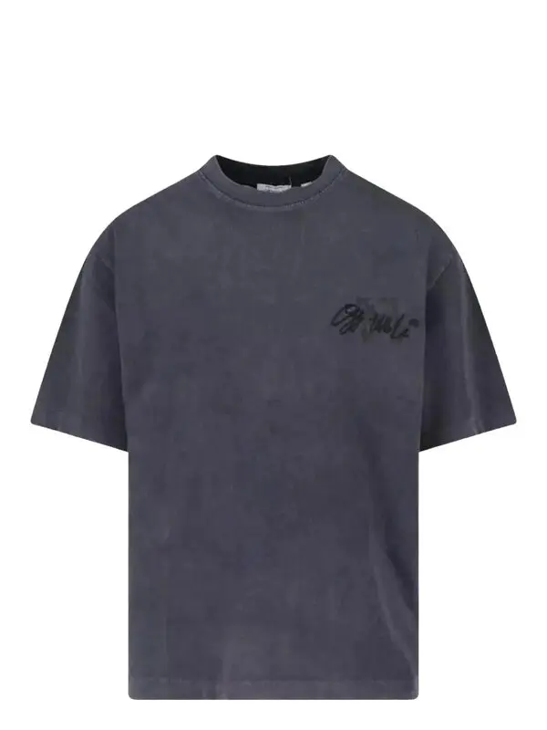 Off-White Logo-embroidered T-shirt - Grey