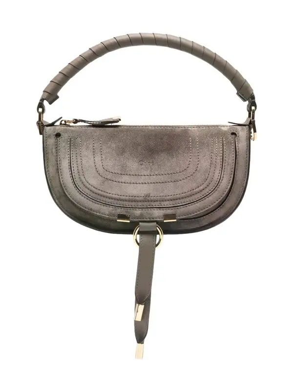 Chloé Mini Marcie Whipstitch-trim Shoulder Bag - Grey