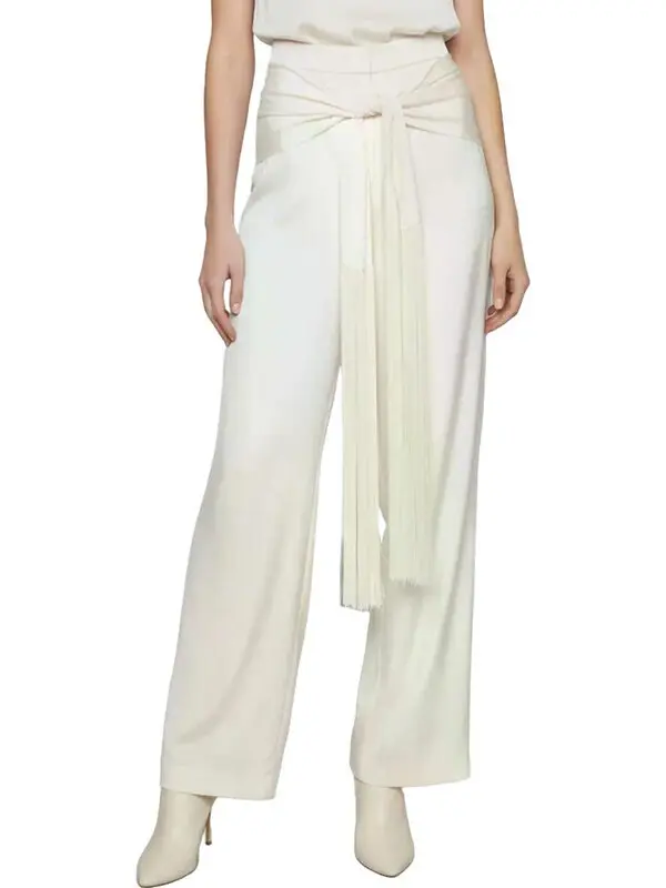 Stella McCartney Fringed High-waist Trousers - Neutrals