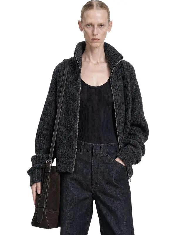 LEMAIRE Zipped Cardigan - Black