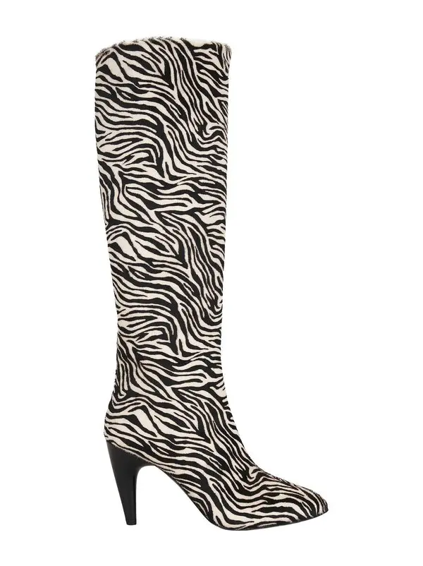 Isabel Marant Étoile Jany High Boot In Black & White - Zebra