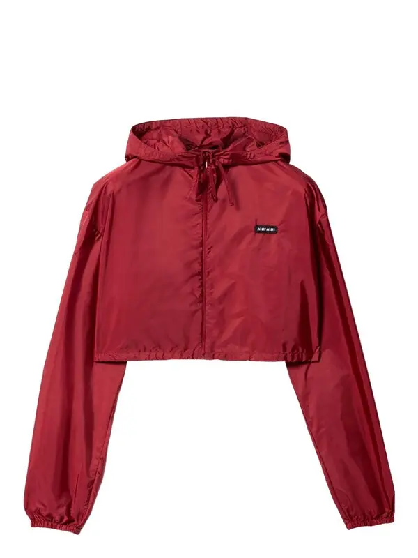 Miu Miu Technical Fabric Windbreaker - Ruby Red