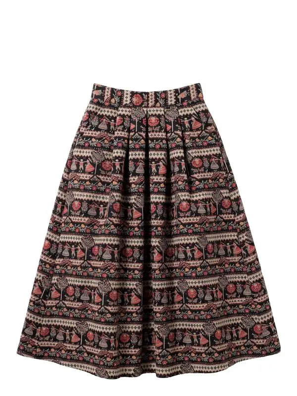 LOUCHE Pasadena Heirloom Jacquard Midaxi Skirt - Black