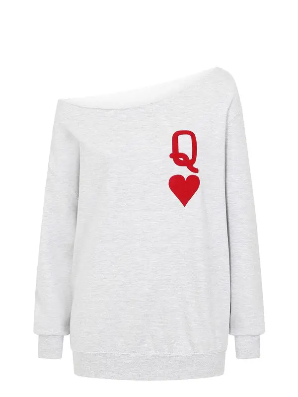 JAMES STEWARD Queen Of Hearts Oversized Jumper - Grey