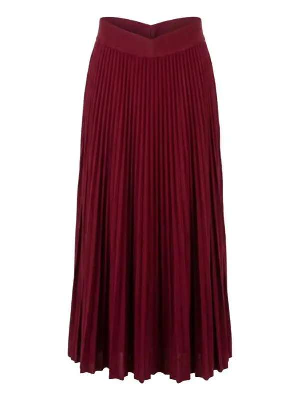 AT LAST... Maplewood Knitted Skirt In Wine - Red