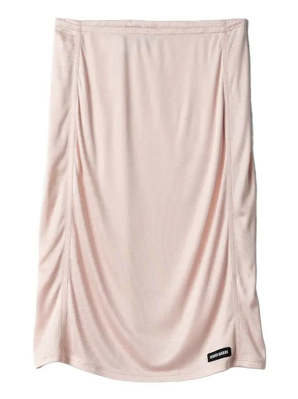 Miu Miu Jersey And Silk Skirt - Alabaster Pink