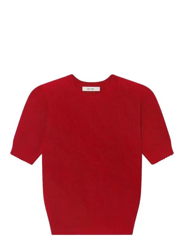 FRAME The Gathered Honeycomb Sweater - Red
