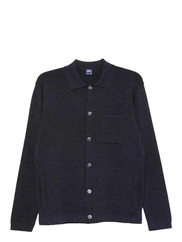 Fedeli Button-up Wool Cardigan - Blue
