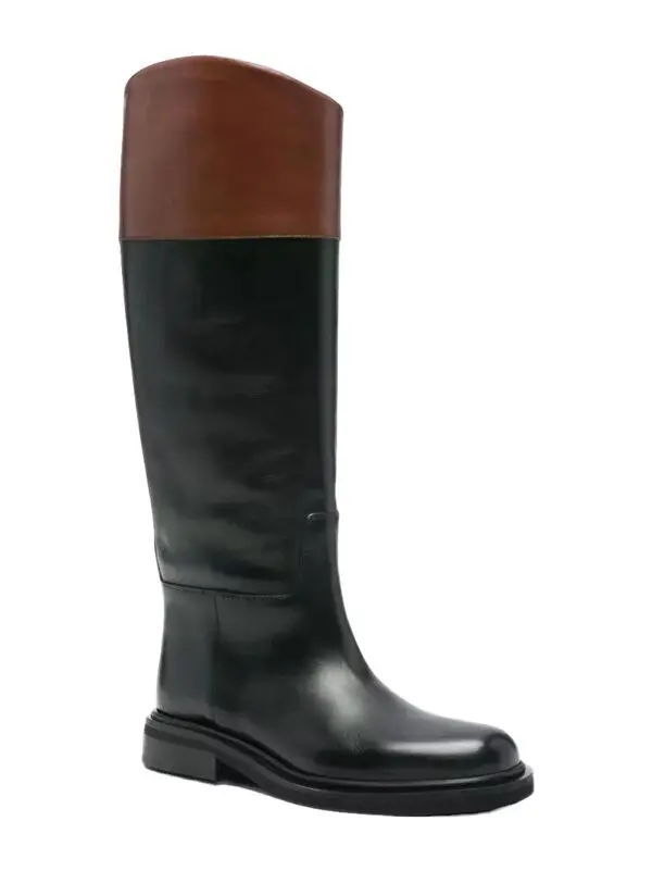 POEVE Two-tone Knee-high Boots - Black