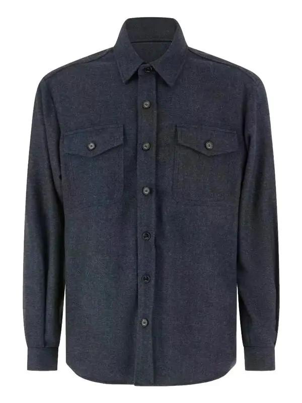 Iceberg Herringbone Button-up Shirt - Grey