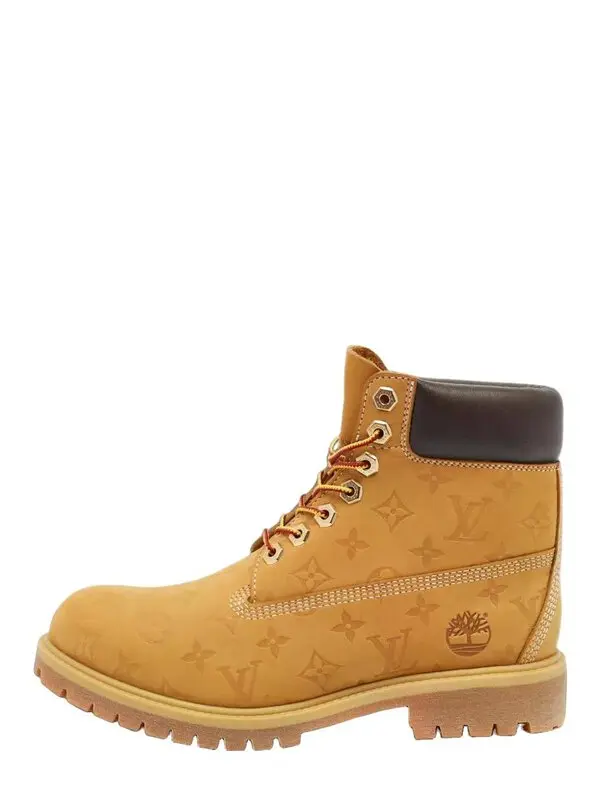 LOUIS VUITTON X Timberland Monogram Nubuck Leather Combat Boots - Neutrals