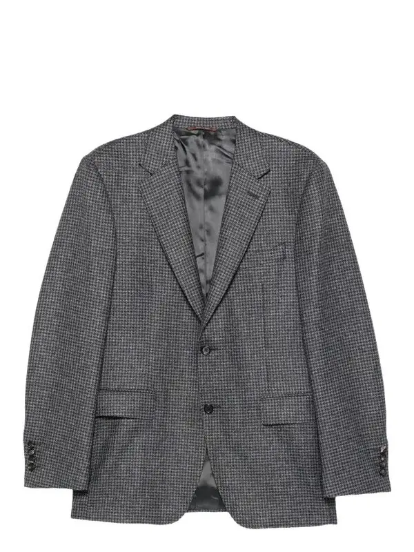 Canali Houndstooth Wool Blazer - Grey