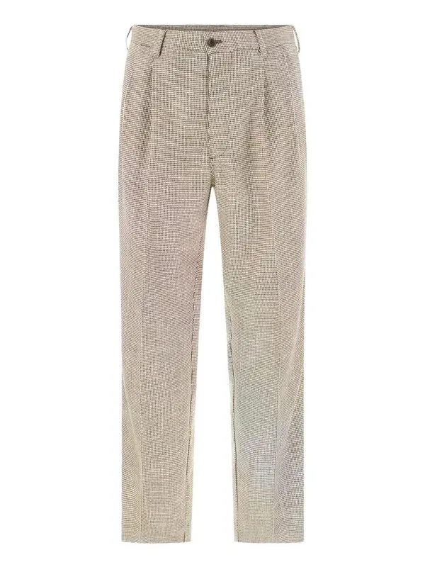 PENCE 1979 Houndstooth-pattern Pleated Trousers - Neutrals