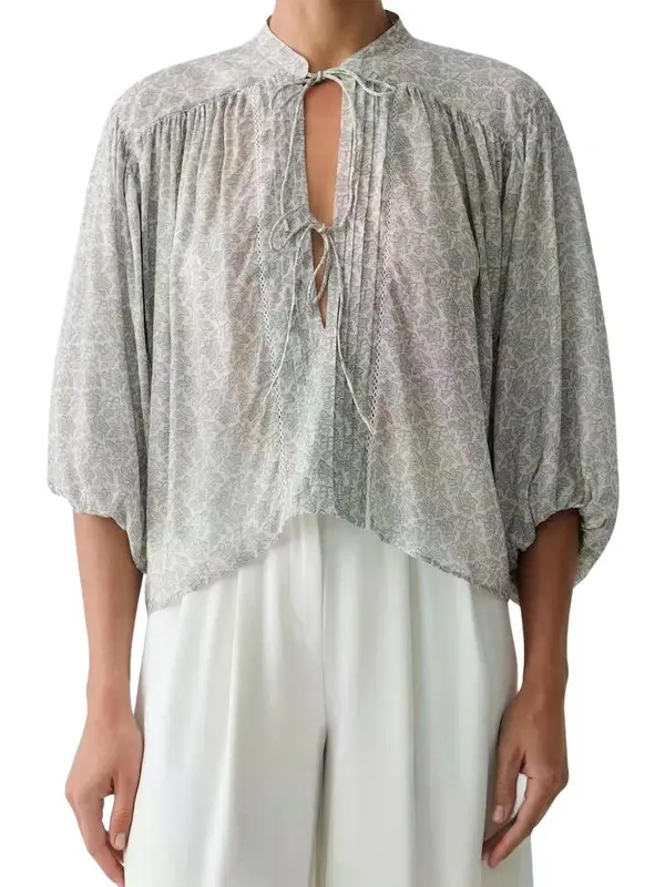 BOSS Bales Floral-print Blouse - Grey